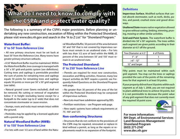 Shoreland Protection Act – Winnipesaukee Builders